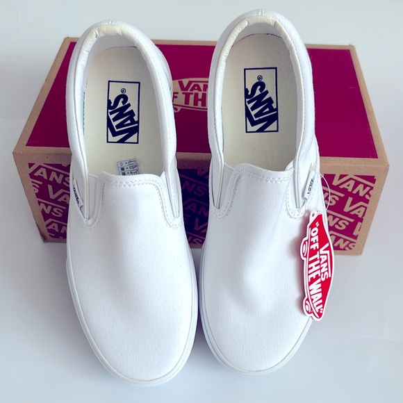 Vans | Shoes | New In Box Vans Classic Slipon Platform True White Skate ...